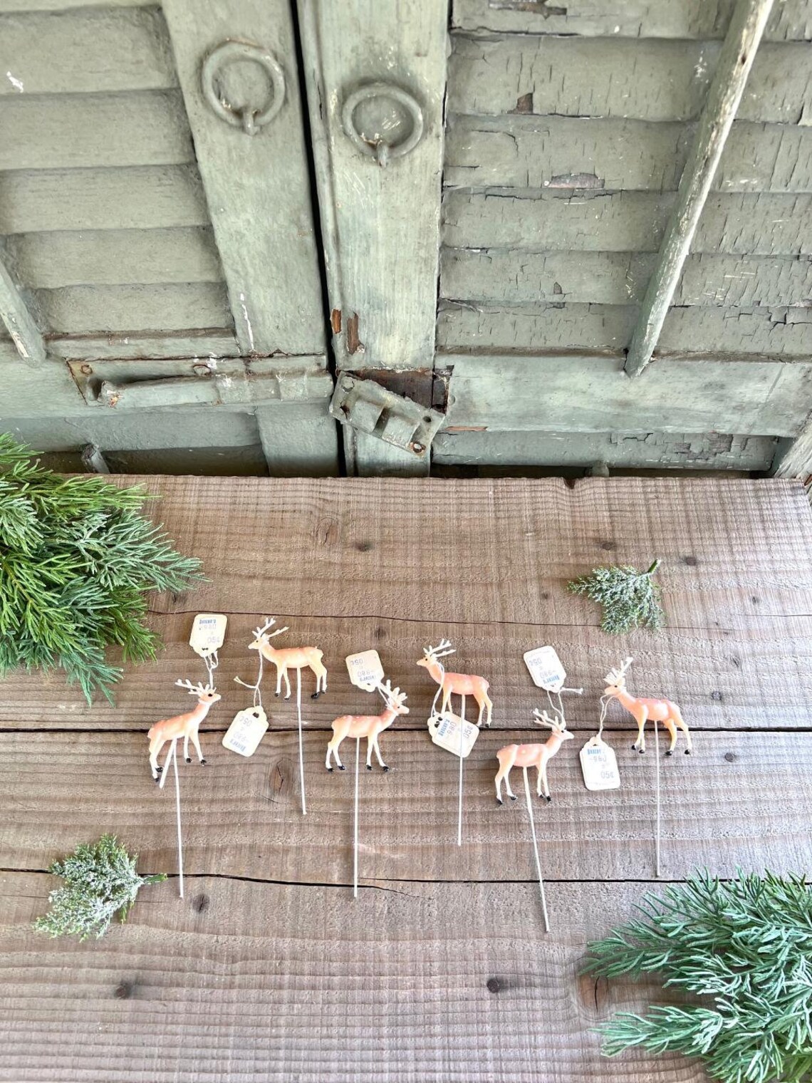 Vintage Celluloid Reindeer Picks, Boscov's Christmas Decor, Set of 6 - Etsy