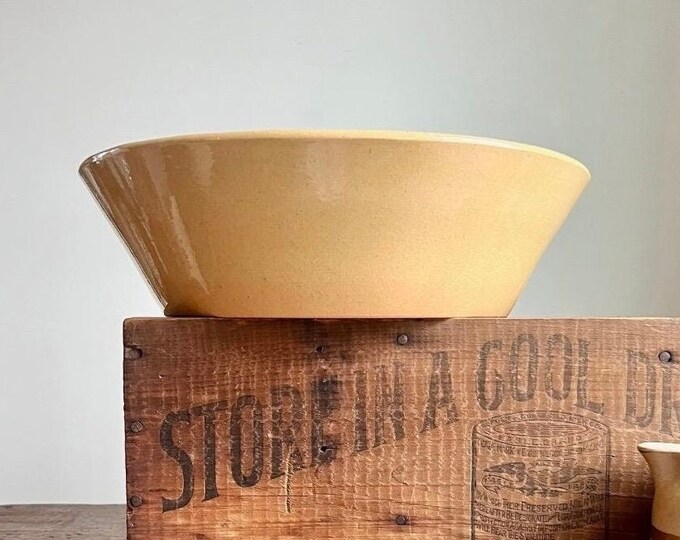Beautiful Antique Large 13" Yellow Ware Milk Pan / Milk Bowl (has Chip ...