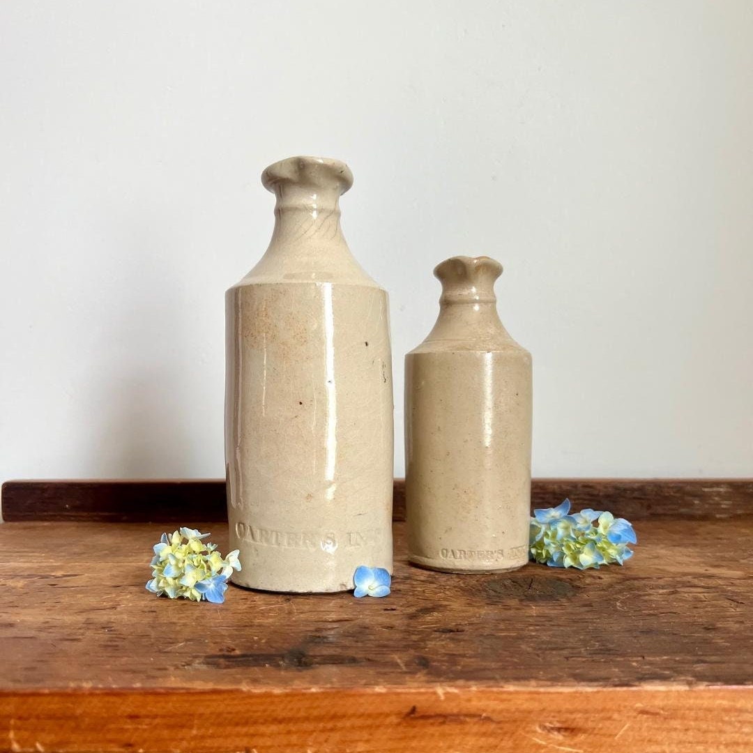 Gorgeous Pair of Antique Carter's Ink Stoneware Ink Bottles - Antique ...