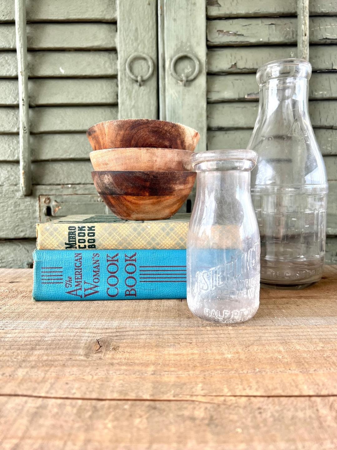 Wonderfully Sweet Vintage Embossed Glass Dug Milk Bottle With ...