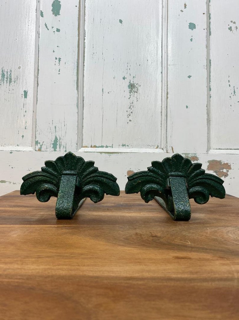 PAIR of Antique Victorian FN Peter & Bro Chippy Green Cast - Etsy