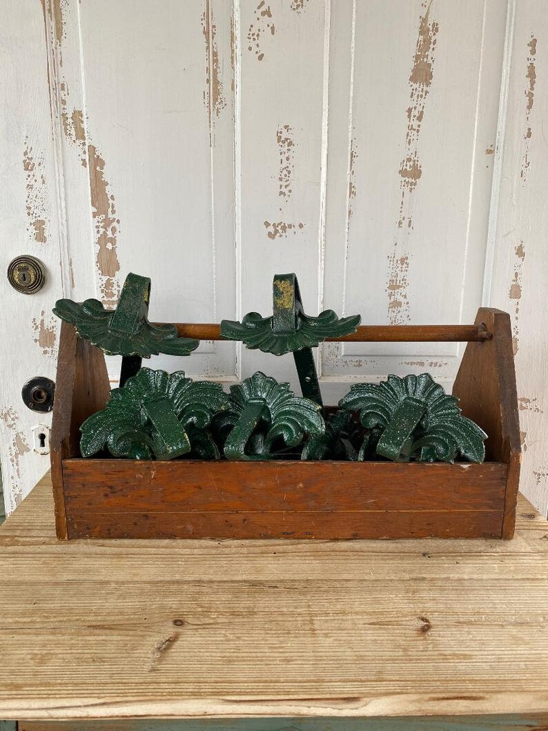 PAIR of Antique Victorian FN Peter & Bro Chippy Green Cast - Etsy