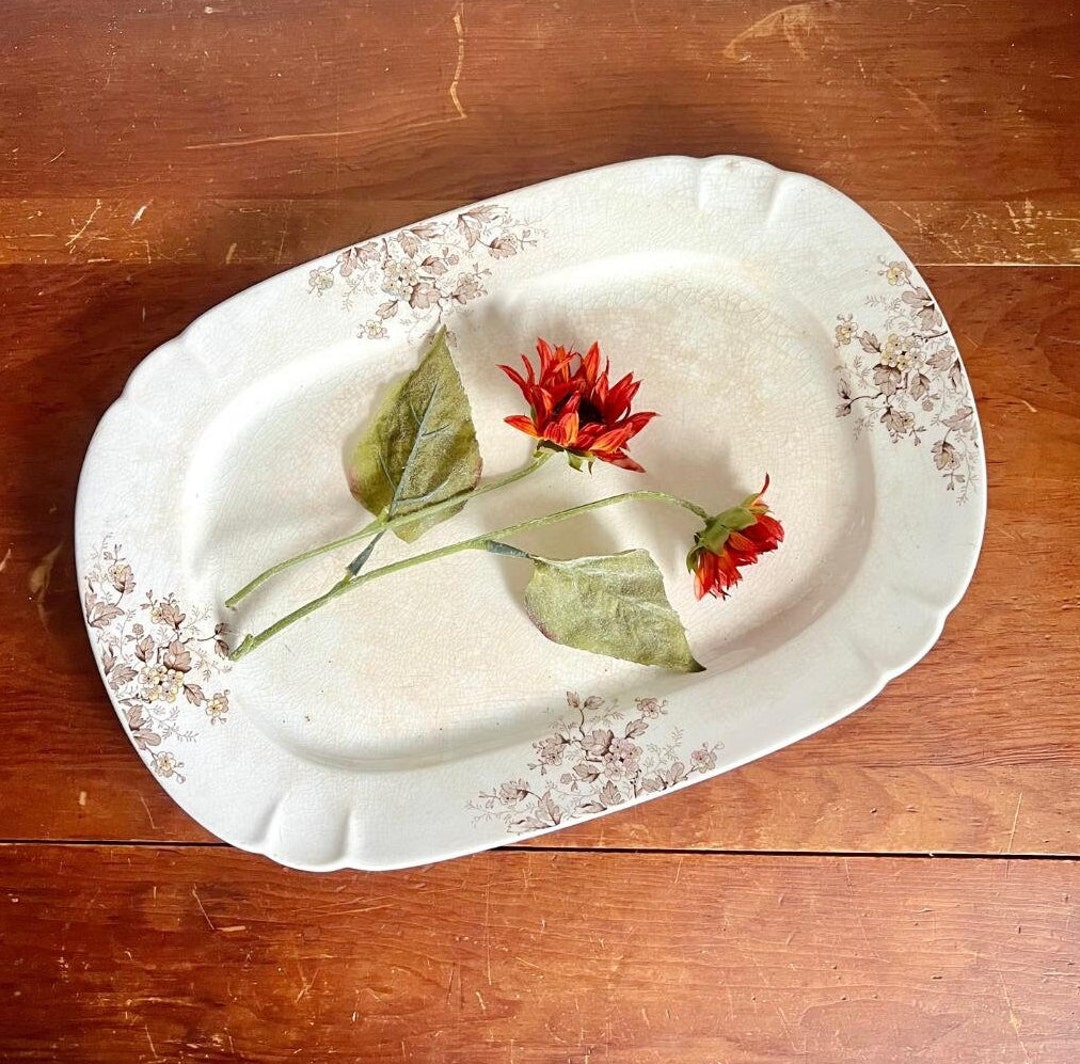 Beautiful Antique Mercer Pottery Co. Brown Transferware Platter ...