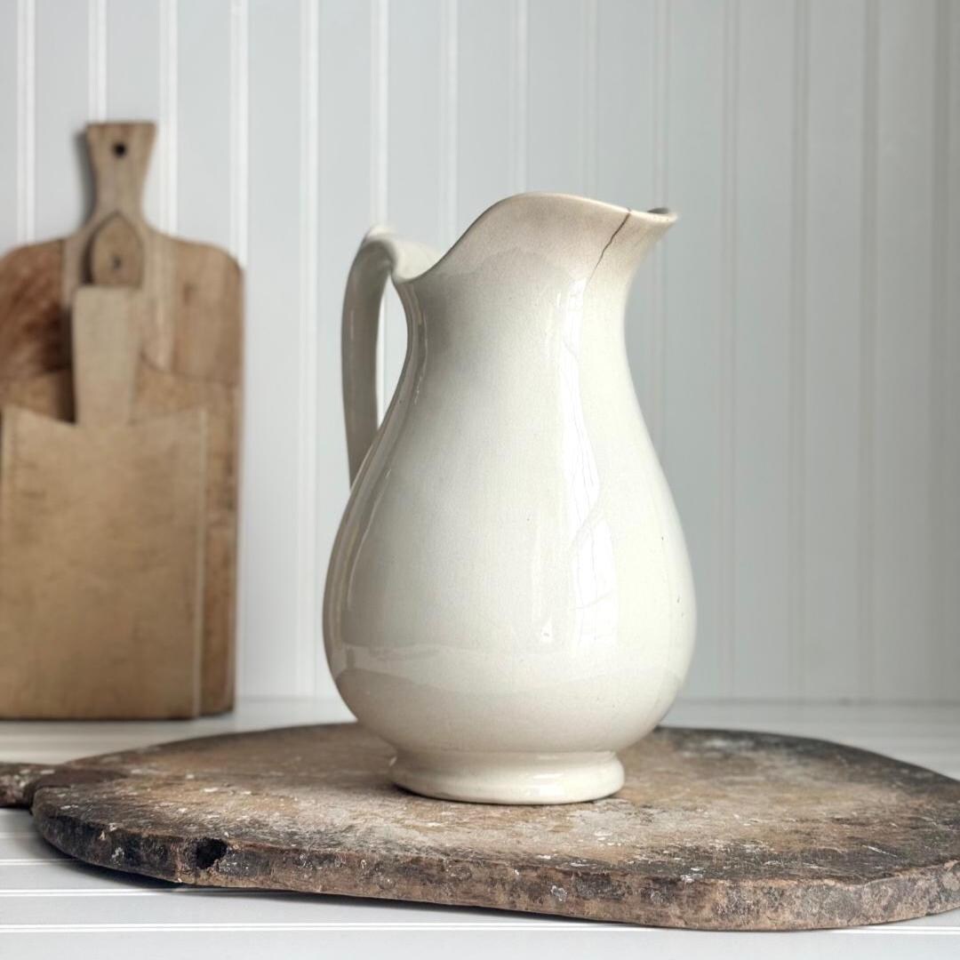 Beautiful Antique Ironstone Basin Pitcher With Staining and Stained ...