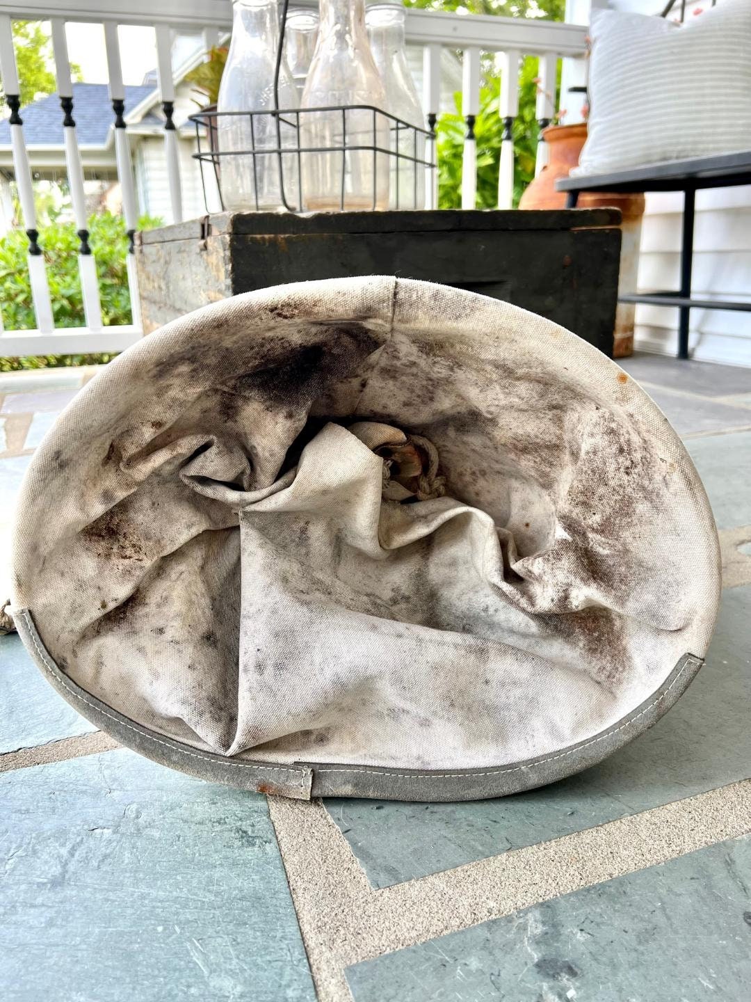 Incredible Large Vintage Wells & Wade Galvanized Fruit Picker Bucket ...
