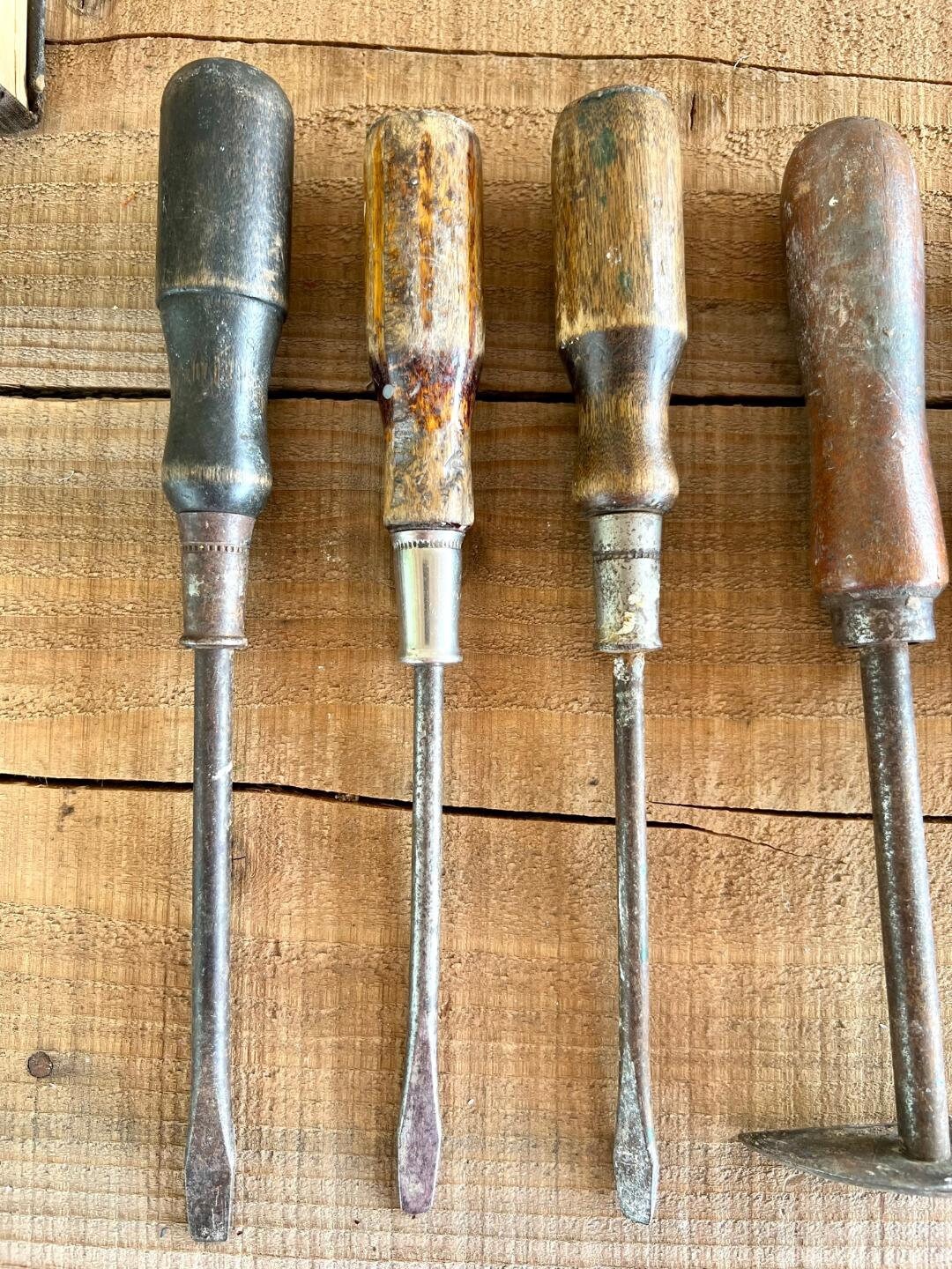 Wonderful Set of Five 5 Vintage Wood Handled Tools Perfect - Etsy