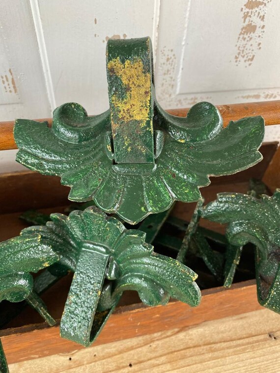 PAIR of Antique Victorian FN Peter & Bro Chippy Green Cast - Etsy