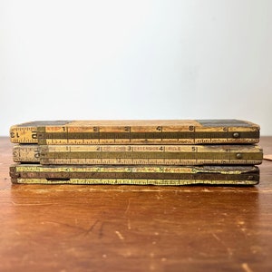 YOUR CHOICE of Vintage Wood & Brass Folding Extension Rulers - Lufkin ...
