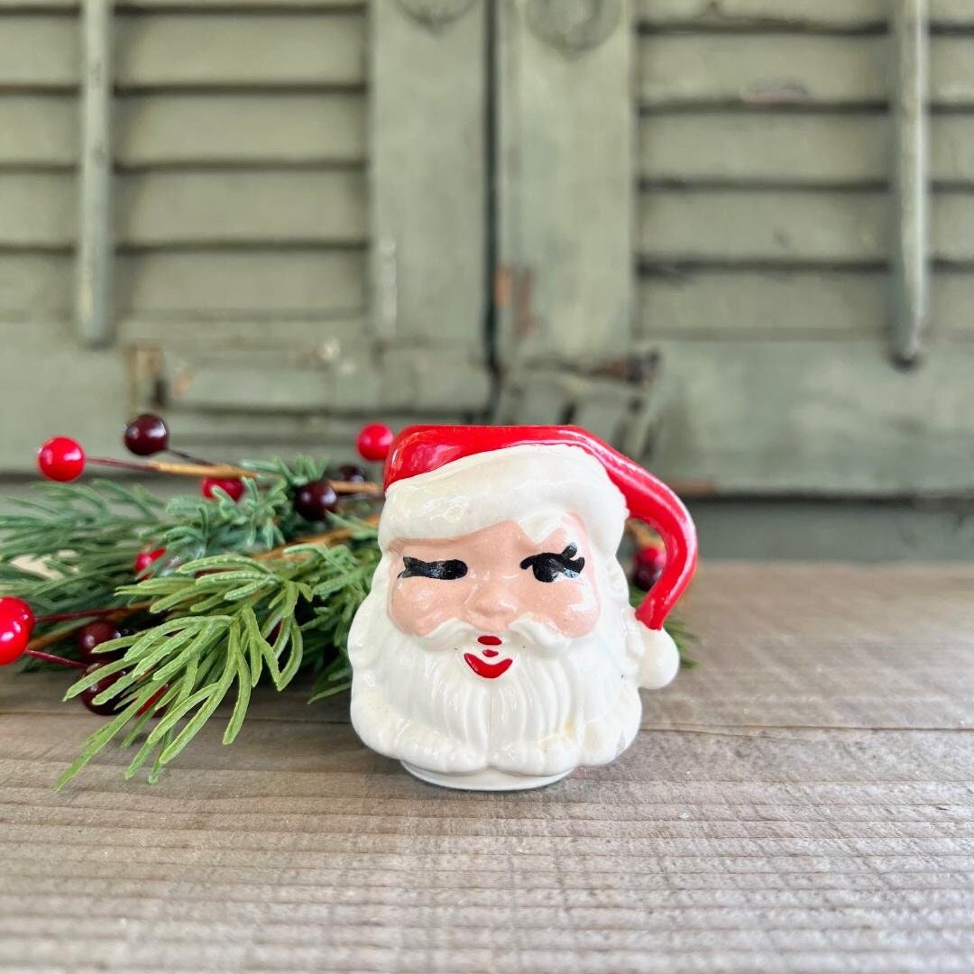 Adorable Vintage Ceramic Miniature Winking Santa Mug in Scarce Mini ...