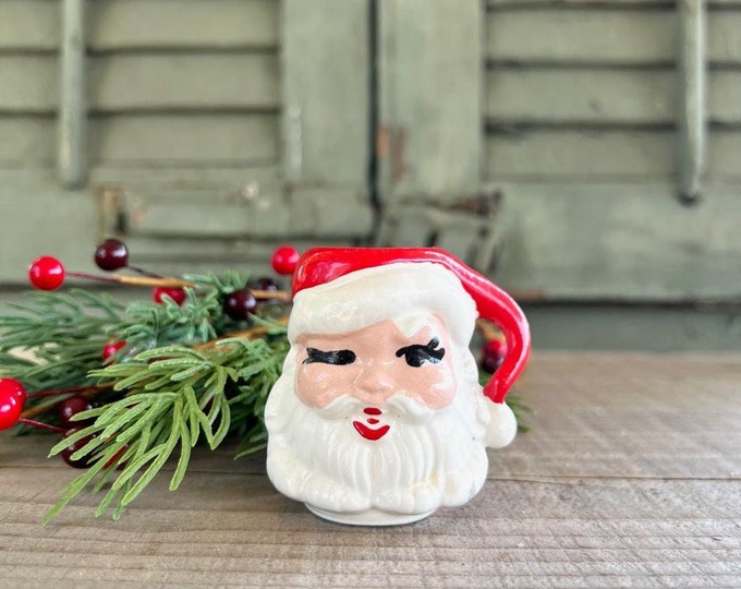 Adorable Vintage Ceramic Miniature Winking Santa Mug in Scarce Mini ...