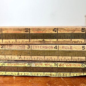 YOUR CHOICE of Vintage Wood & Brass Folding Extension Rulers - Lufkin ...