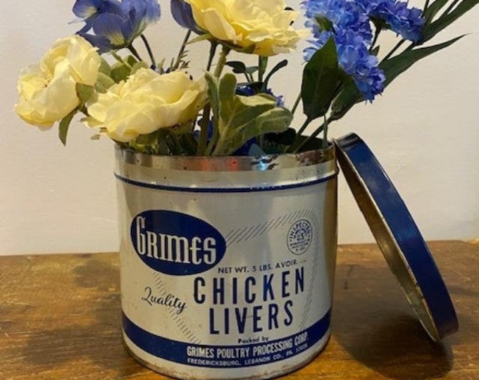 Vintage Grimes Chicken Livers Tin, Vintage, Antique Advertising ...