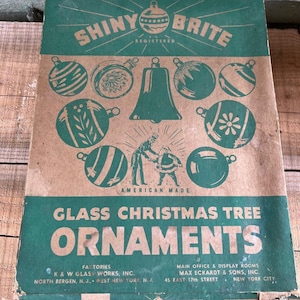 Awesome Extra Large Vintage Shiny Brite Advertising Box & Assorted ...