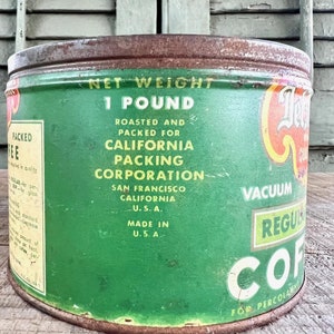 Awesome Vintage Del Monte Coffee Tin in Gorgeous Green & Red - Etsy