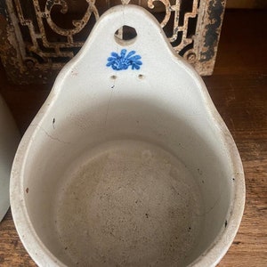 Gorgeous Antique Stoneware Salt Box With Cobalt Transfer no | Etsy