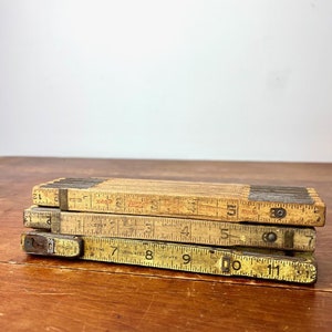 YOUR CHOICE of Vintage Wood & Brass Folding Extension Rulers - Lufkin ...