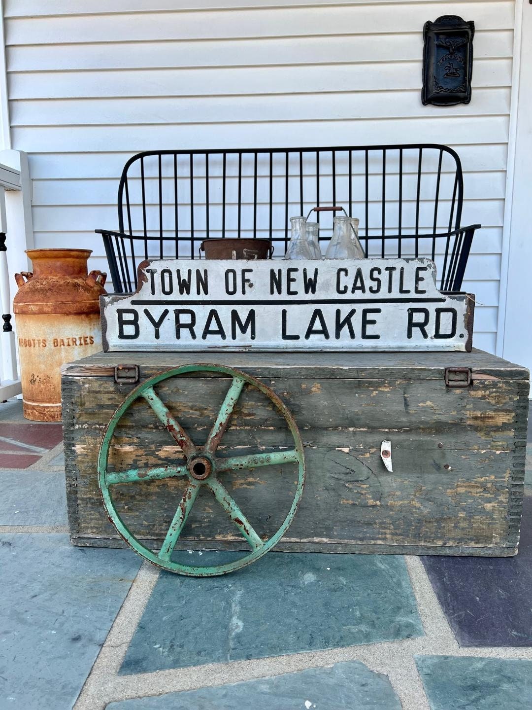 Phenomenal Authentic Vintage Double Sided Metal Street Sign | Town of ...