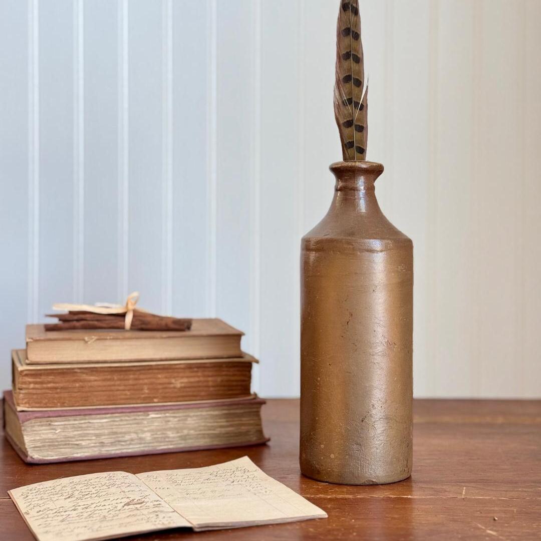 Beautiful Antique Salt Glazed English Master Ink Bottle - Antique ...