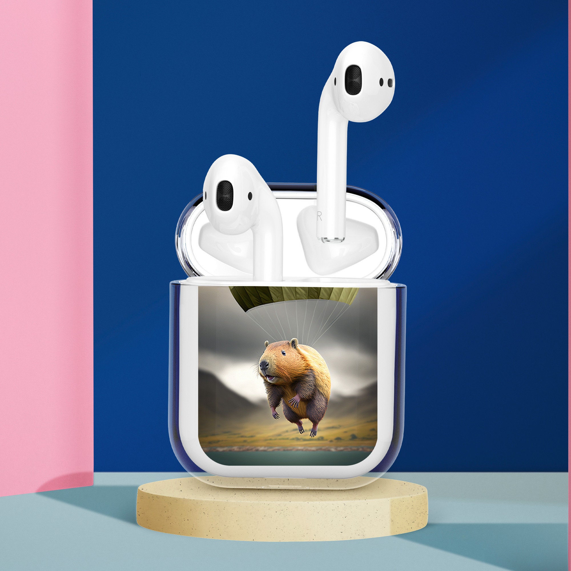 Cute Capybara Case Parachutist Cover for Apple Airpods Pro - Etsy