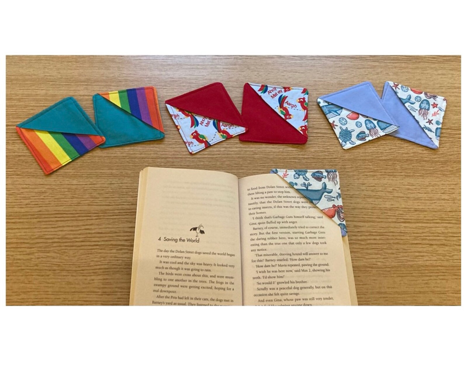 2 X Book Marks Page Saver Corner Book Mark Fabric Book | Etsy