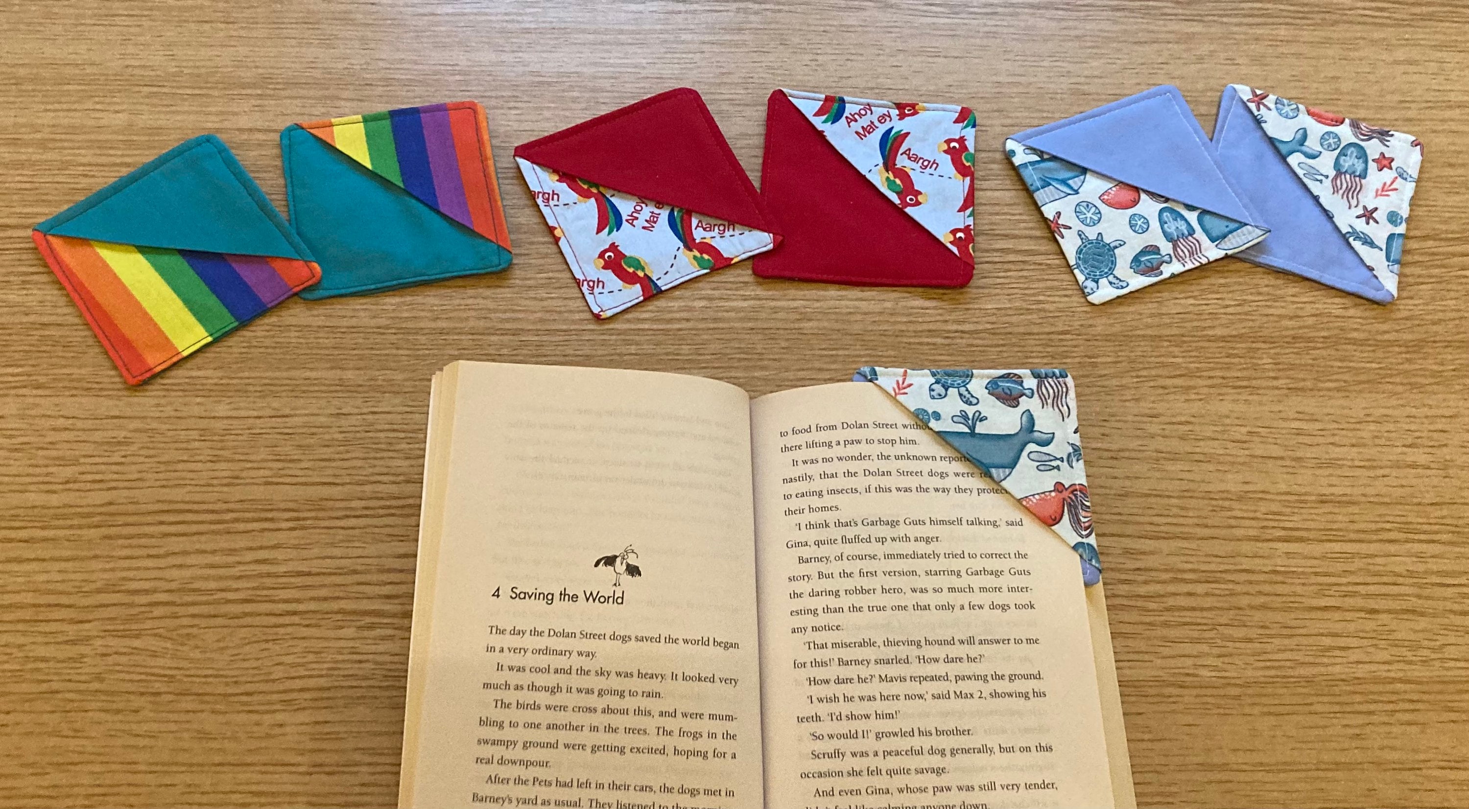 2 X Book Marks Page Saver Corner Book Mark Fabric Book | Etsy