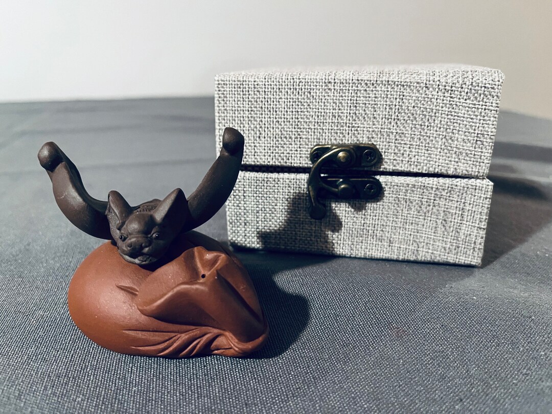Authentic Chinese Ceramic Bat on a Money Bag Tea Pet Asian Teapot - Etsy