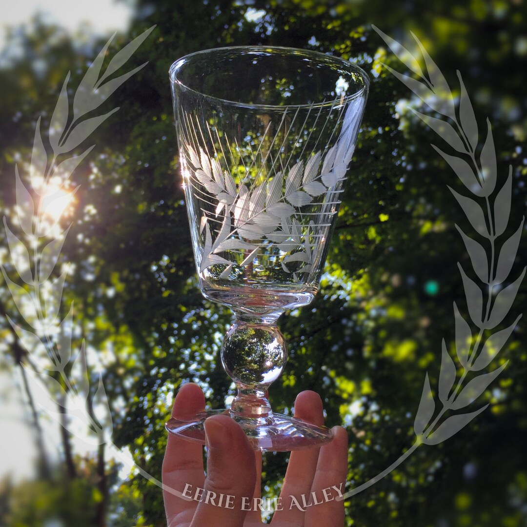 Vintage Wheat Goblet Witchy Etched Chalice Unique Witchcraft Altar ...
