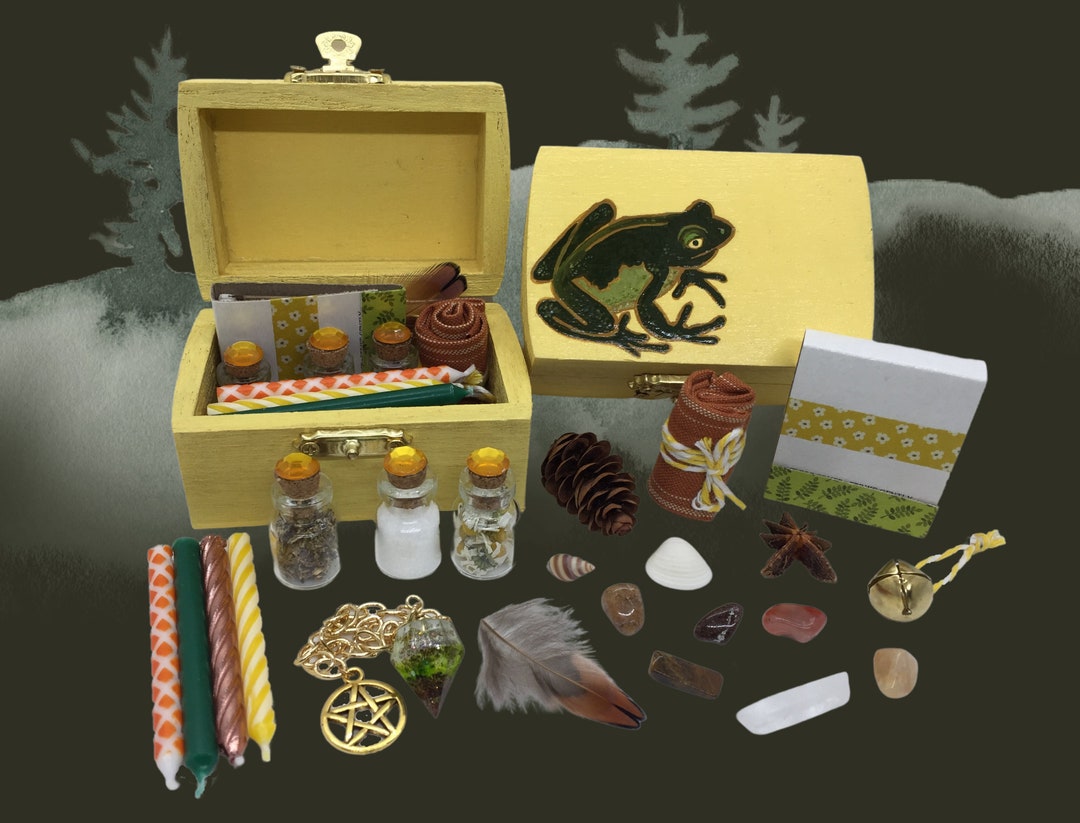 Frog Mini Travel Altar Forest Creatures Witchcraft Beginner - Etsy