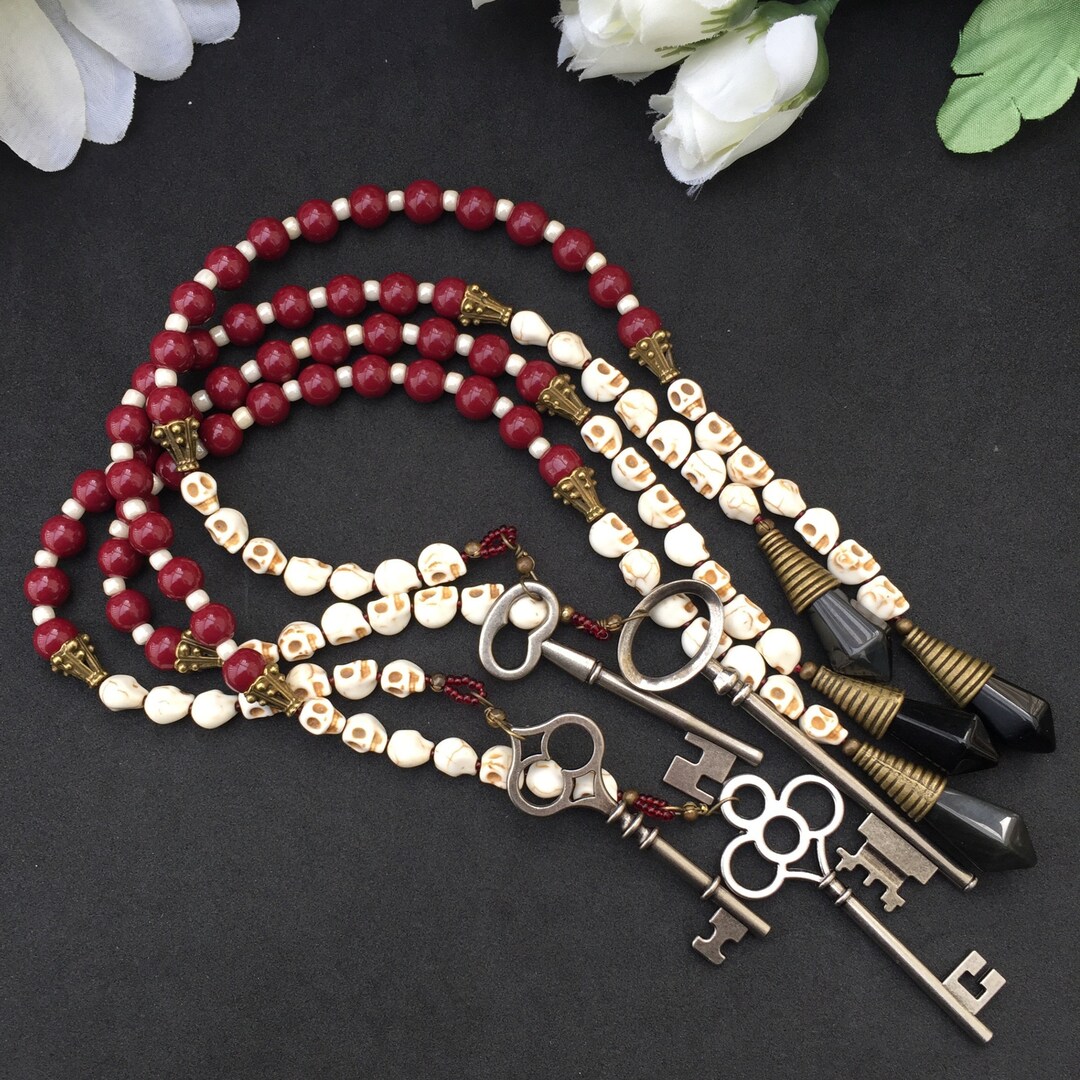 Hecates Key Witches Ladder Blood & Bone Witchcraft Altar Prayer Beads ...