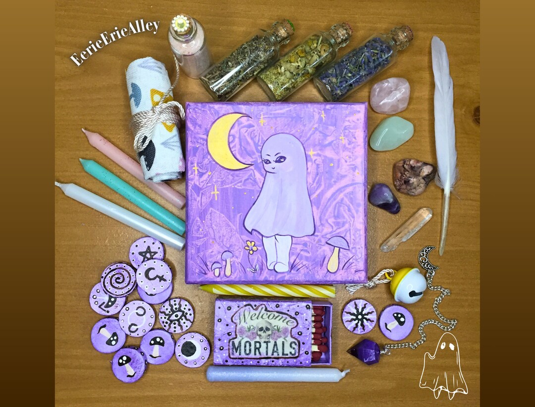 Spooky Cute Ghost Girl Deluxe Altar Kit - Pastel Goth Witchcraft Set ...