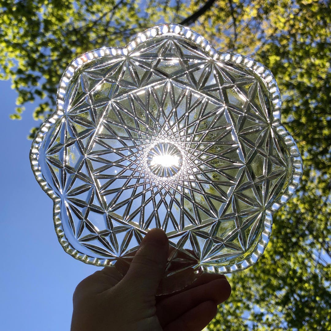 Vintage Avon Offering Dish VTG Witchy Glass Plate Pentagram Altar Decor ...
