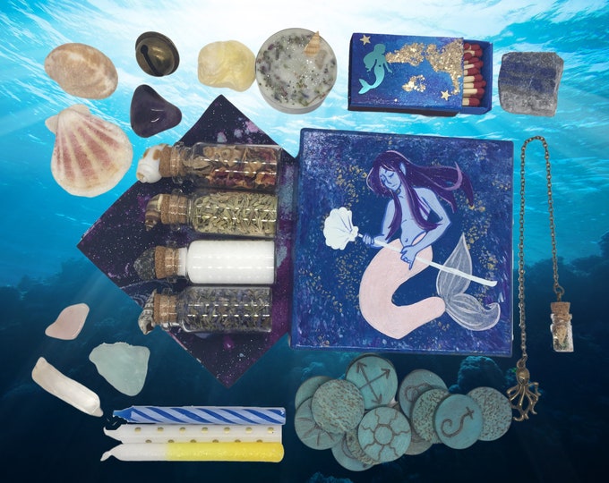 Dark Mermaid Deluxe Altar Kit Evil Siren Alter Set Sea Witchcraft Ocean ...