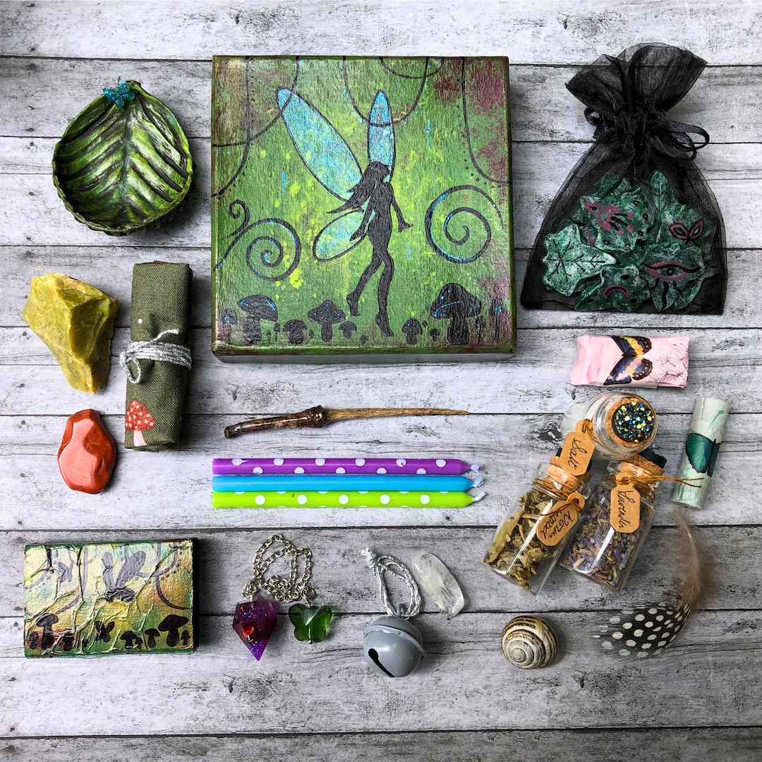 Dark Fairy Deluxe Altar Kit Woodland Witches Alter Set Painted Travel ...