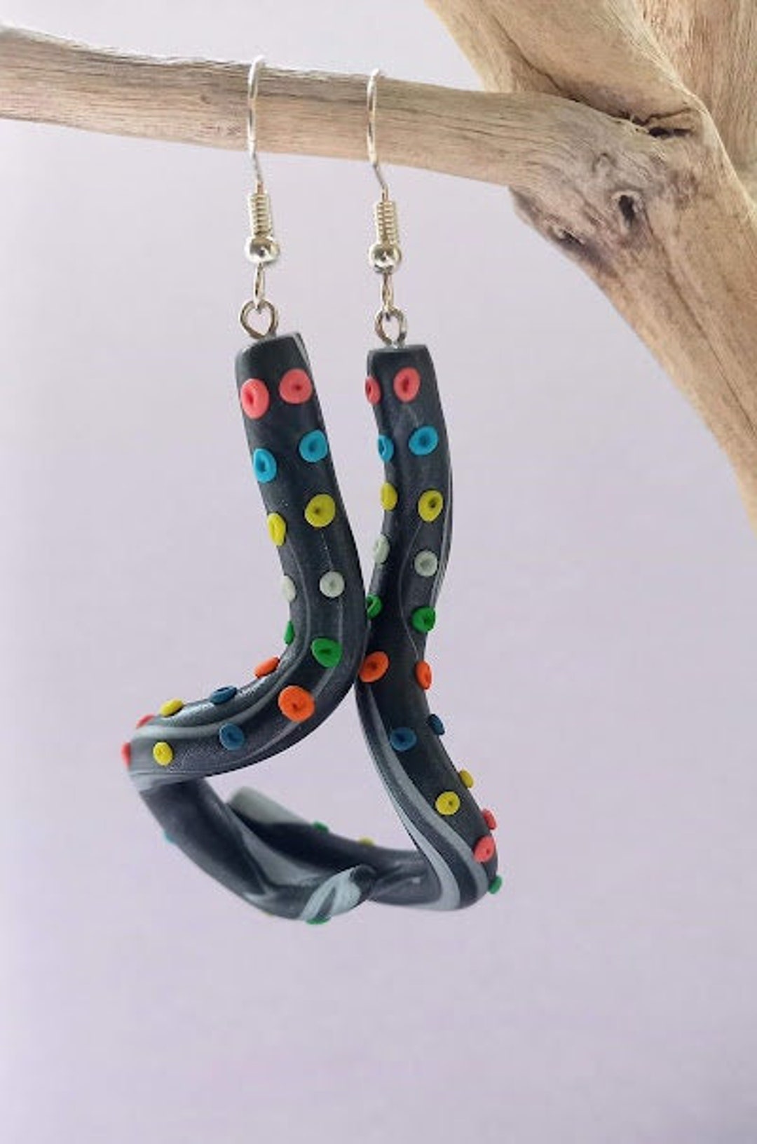 Octopus Inspired Tentacle Dangle Earrings, Black and Multicoloured ... Octopus Inspired Tentacle Dangle Earrings, Black and Multicoloured ...