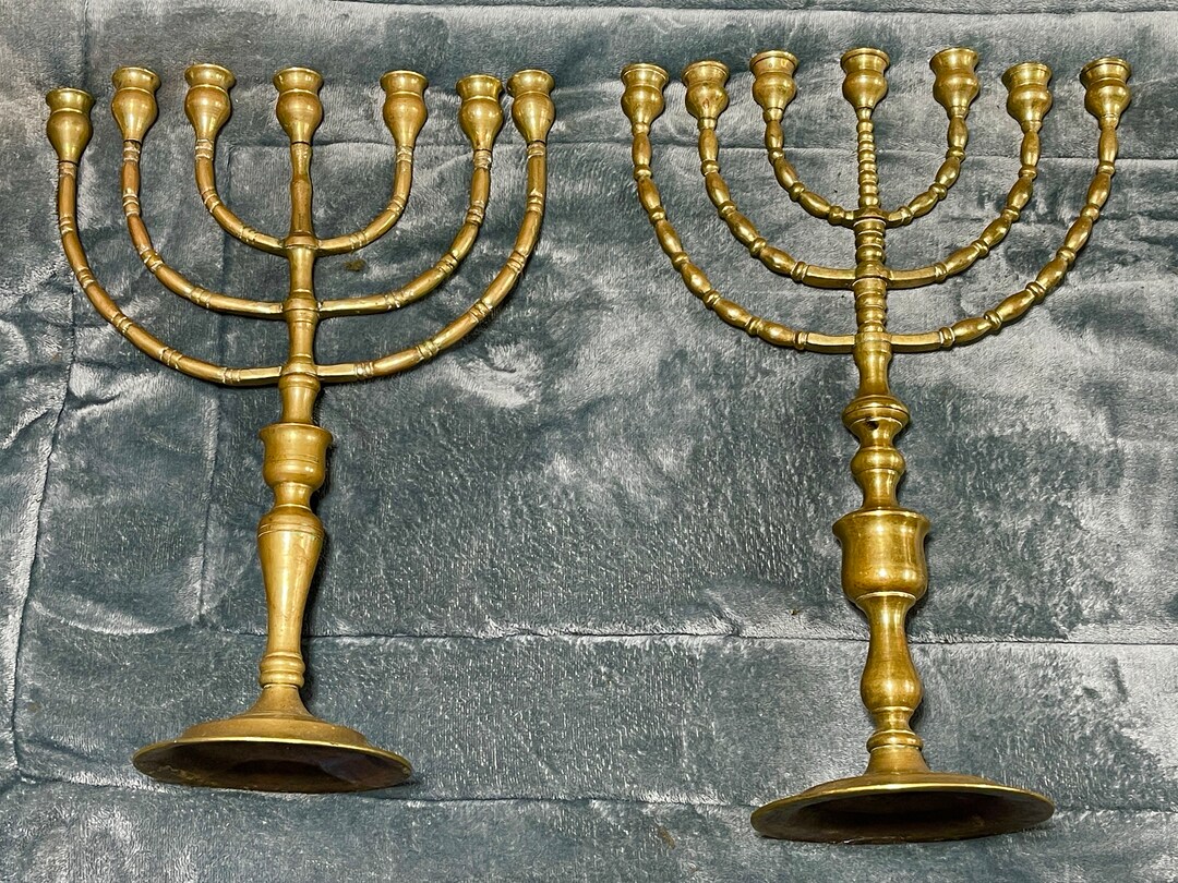 Vintage Solid Brass Menorahs - Etsy