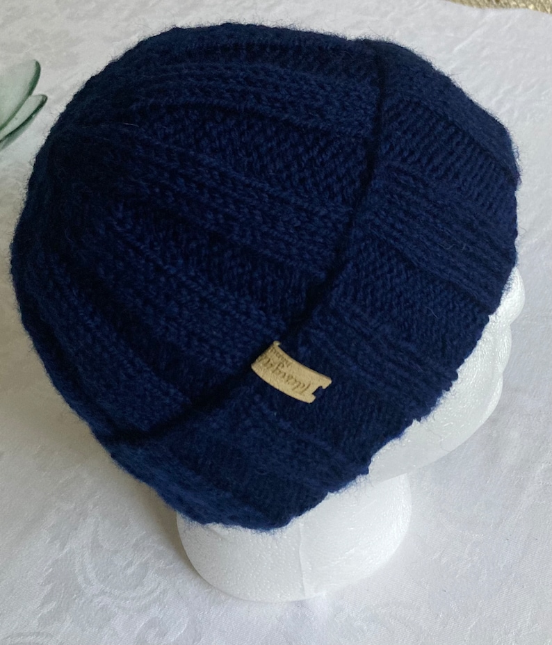 Large Size Wool Beanie. Hand Knitted in Wool Mix Tweed Yarn. Warm and ...