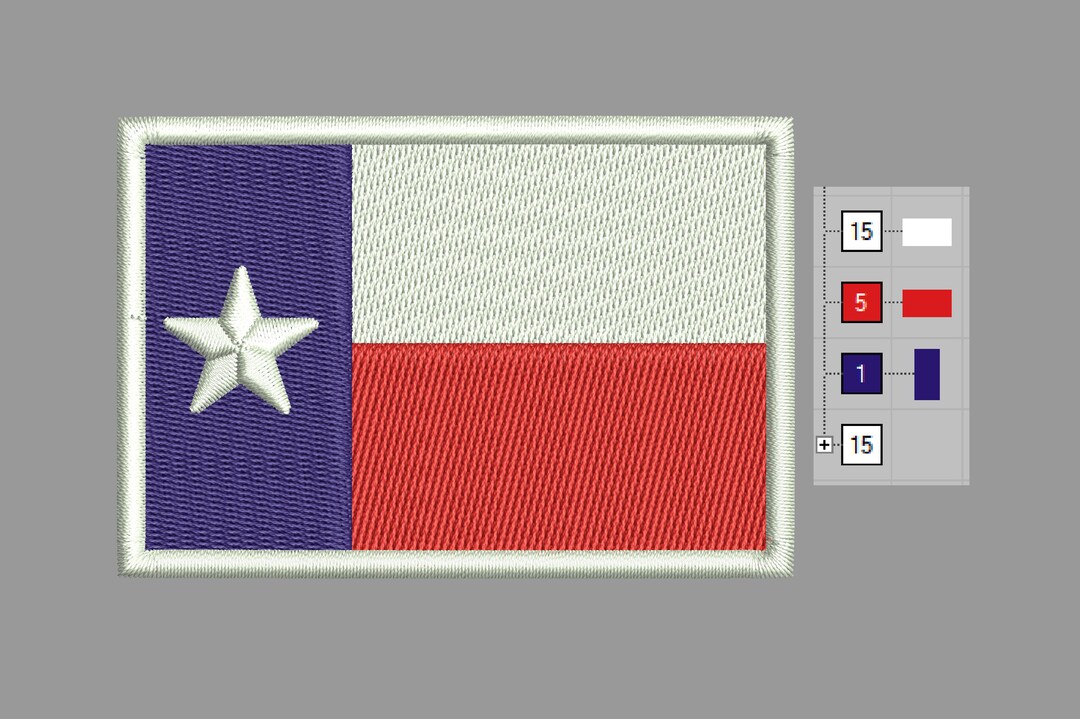 Texas State Flag Embroidery Design Download 6 Sizes 9 Formats - Etsy
