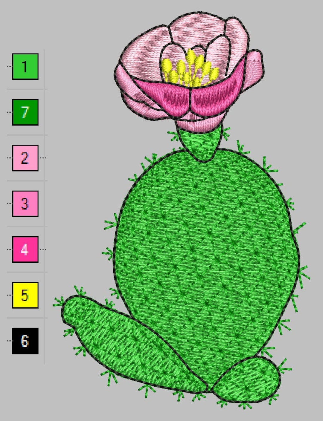 Floral Cactus Embroidery Design Instant Download 3 Sizes 9 Formats - Etsy