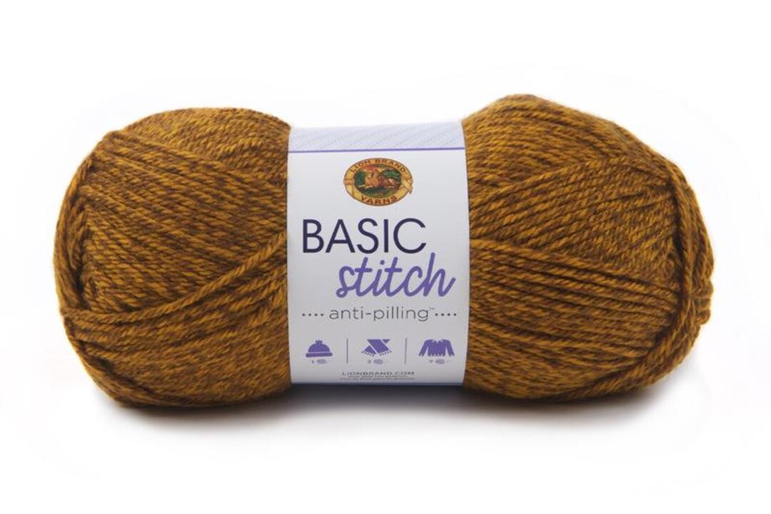 GOLD HEATHER Basic Stitch Anti-pilling Yarn Wt 4 Worsted Acrylic ...