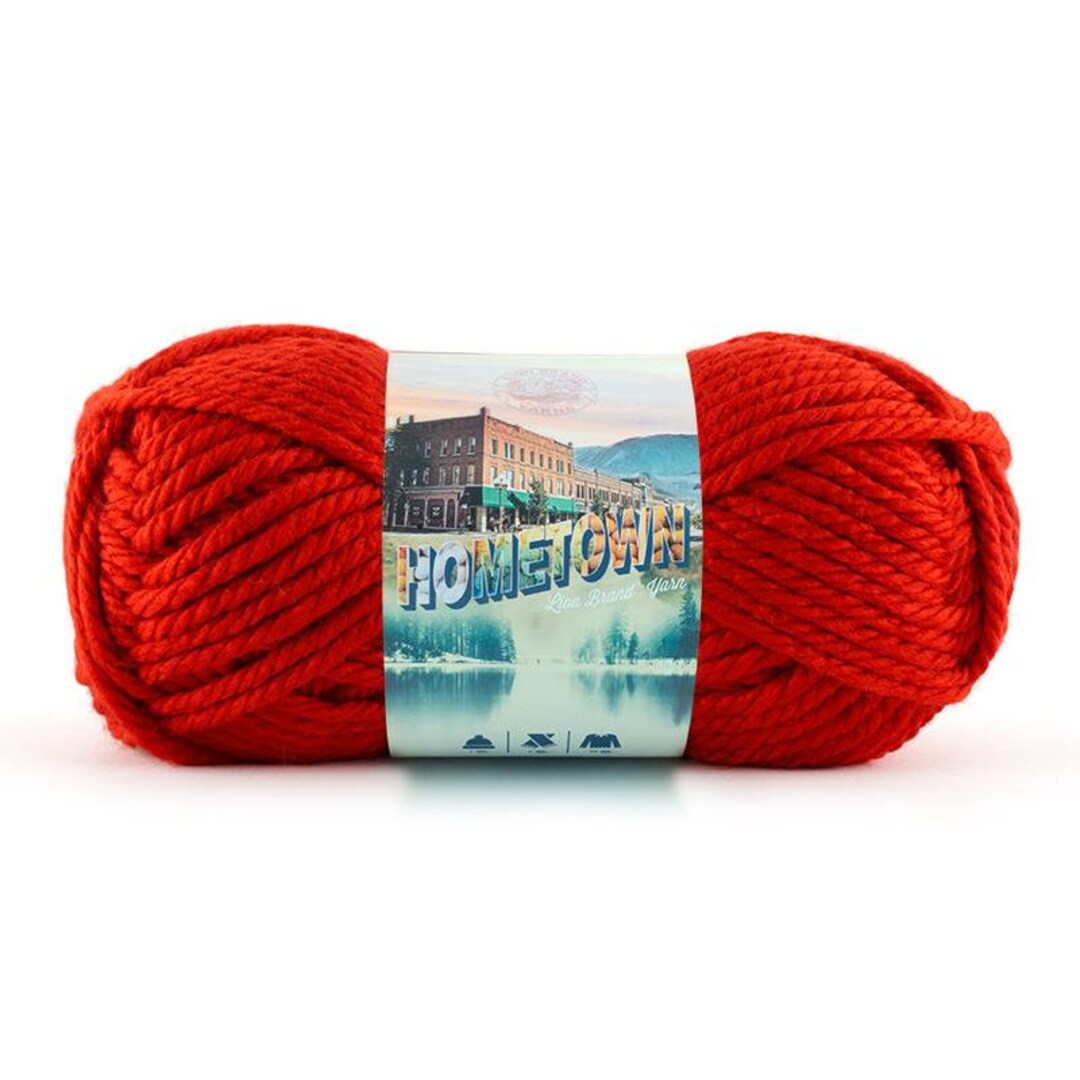 CINCINNATI RED Bright Lion Brand Hometown Yarn Wt 6 Super Bulky Acrylic ...