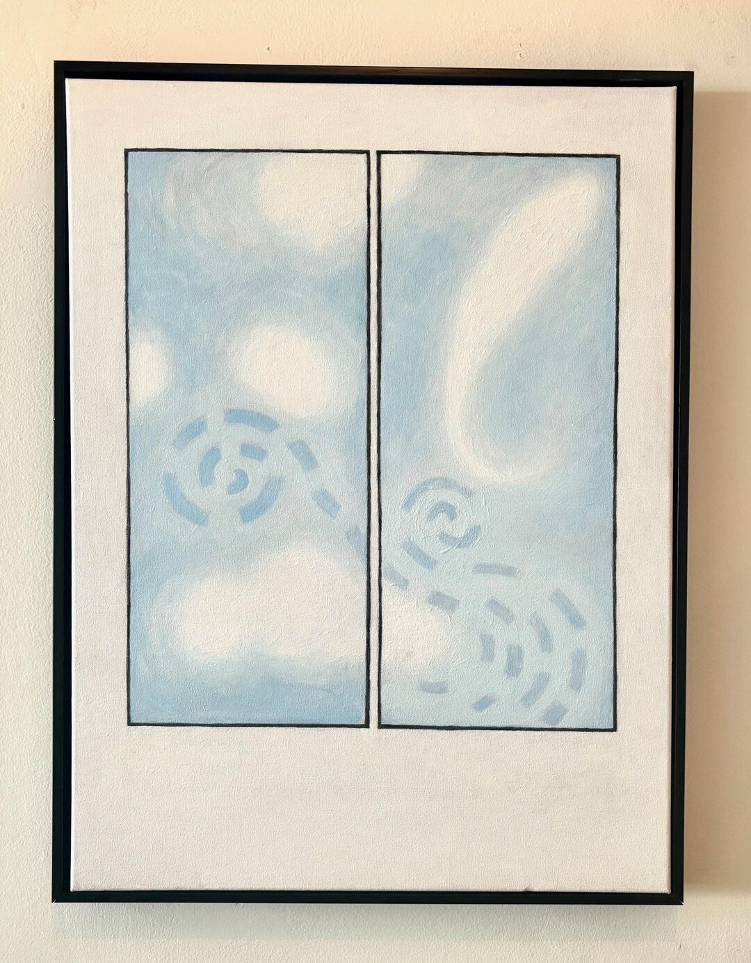 Clouds With a Fish Painting, Modern Art, Art for Walls, - Etsy