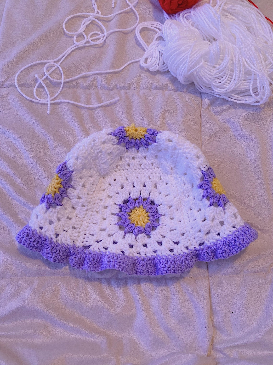 Crochet Flower Bucket Hat Etsy