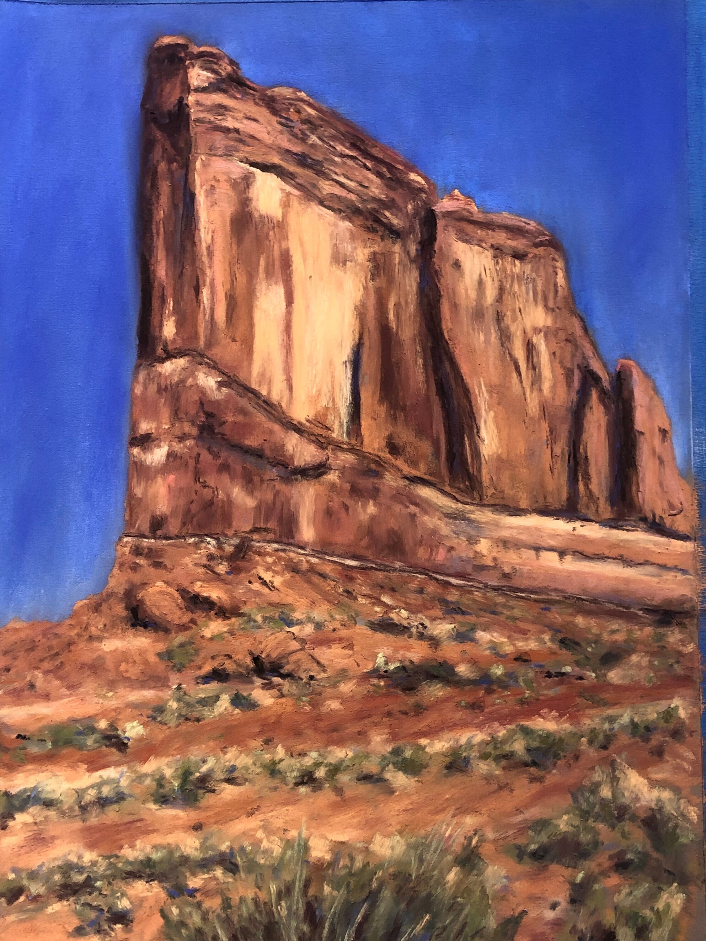 Original Pastel Painting Magnificent Monolith Rockface - Etsy