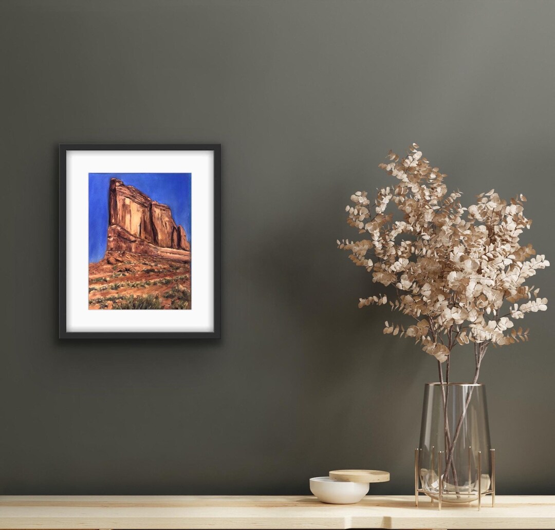 Original Pastel Painting - Magnificent Monolith Rockface - Majestic ...