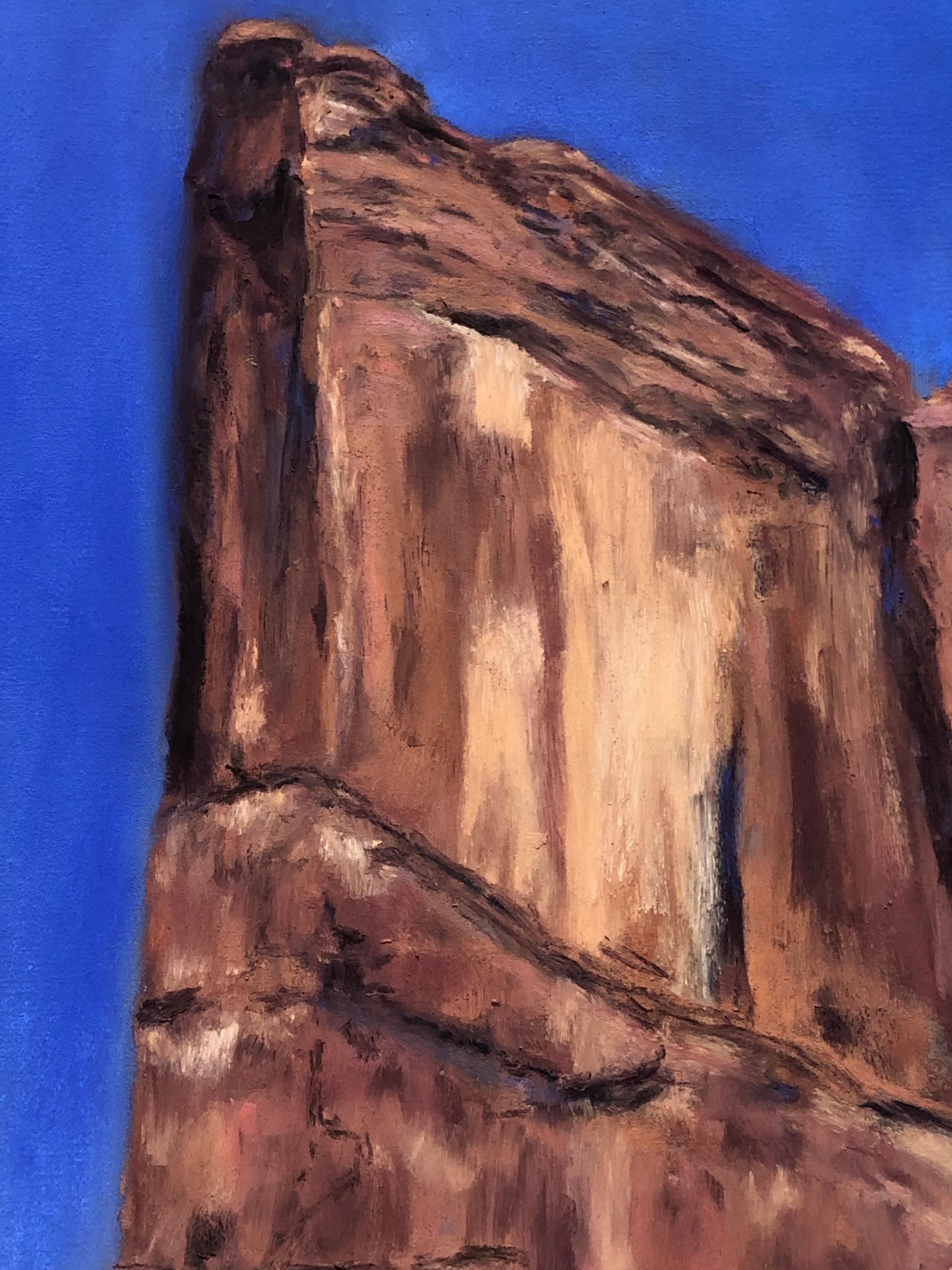 Original Pastel Painting Magnificent Monolith Rockface - Etsy