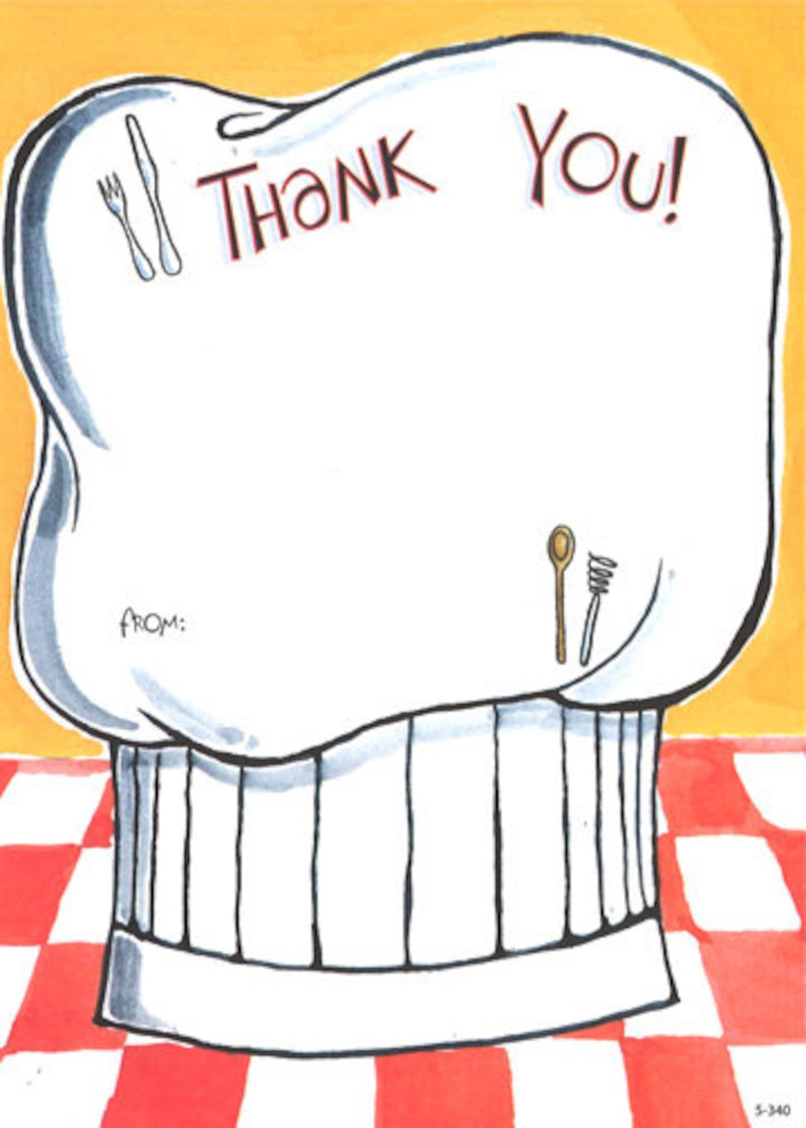 Kids Chef's Hat Thank You Cards Fill-in Style 8 Pack | Etsy