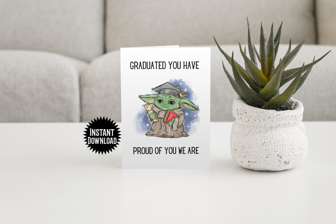 Printable Graduation Card, Yoda Graduation Card, Funny Graduation Card ...