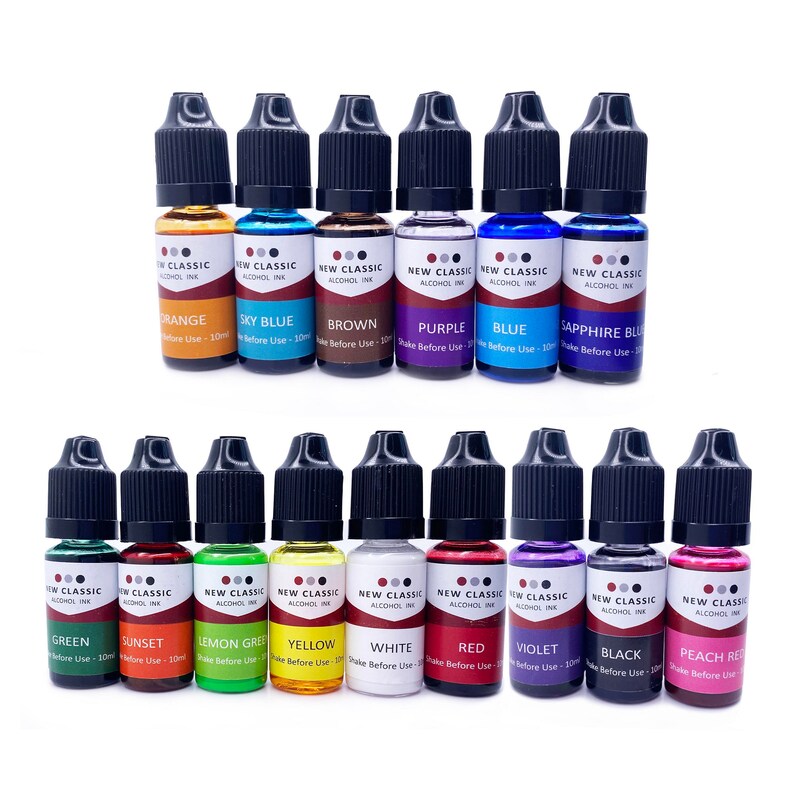 15 Color Transparent Alcohol Inks for Epoxy Resin | Etsy Canada