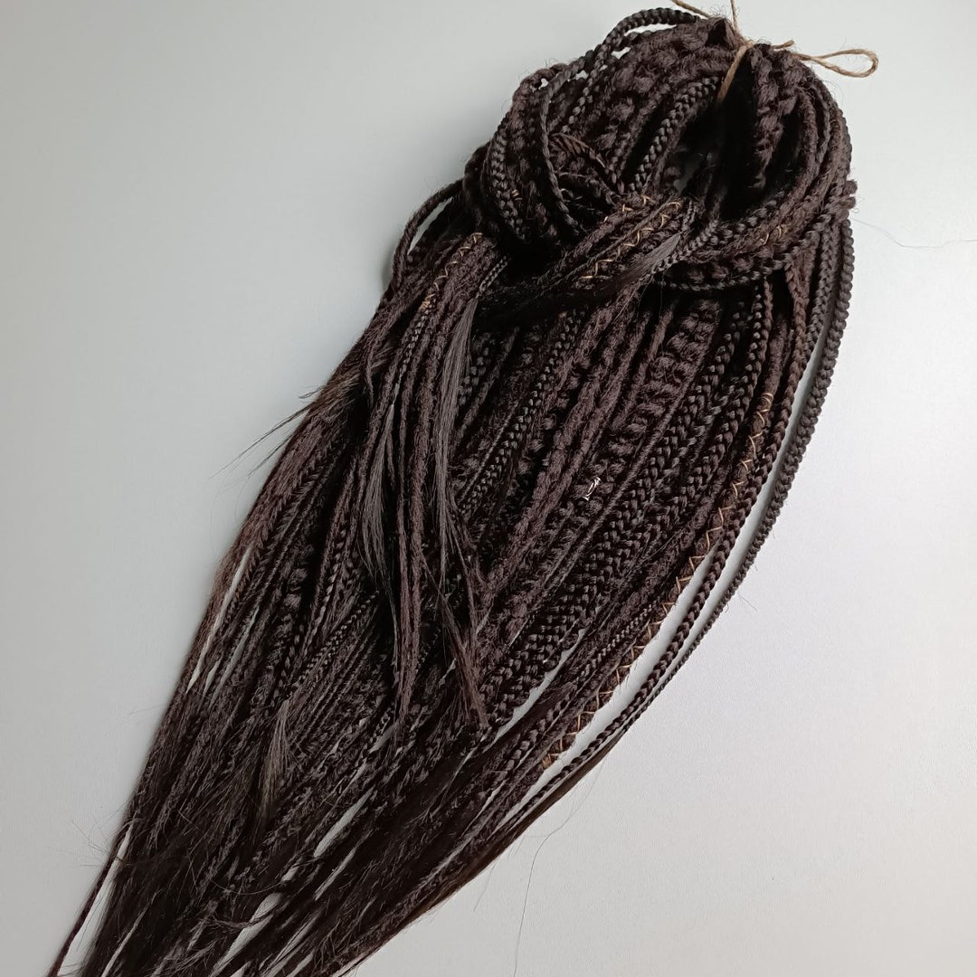 Brown DE/SE Thin Dreadlocks, Mixed Texture Braids/dark Extension ...