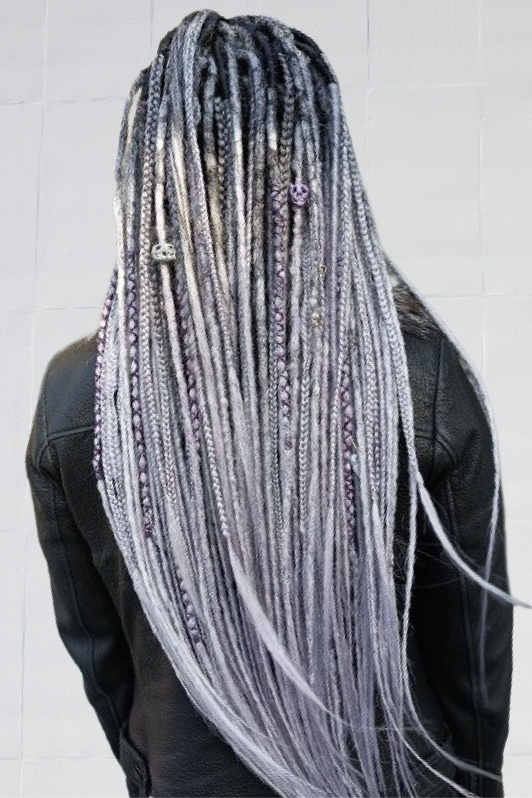Dreadlocks and Braids Extensions/light Gray Dreadlocks With Purple ...